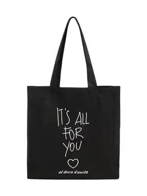 AL DUCA D’AOSTA 1902 Slogan-print Tote Bag - Black