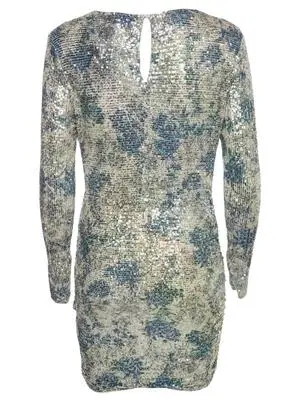 Maje Raquine Floral-print Mini Dress - Silver