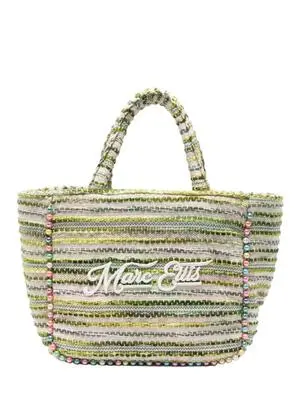 MARC ELLIS Buby S Bead-embellished Striped Tote Bag - Neutrals