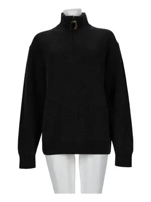 JW Anderson Wool And Organic Cotton Quarter Zip Sweater - Silver