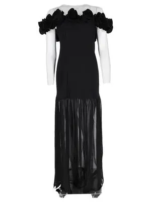 ROTATE BY BIRGER CHRISTENSEN Off-the-shoulder Applique Maxi Dress - Black