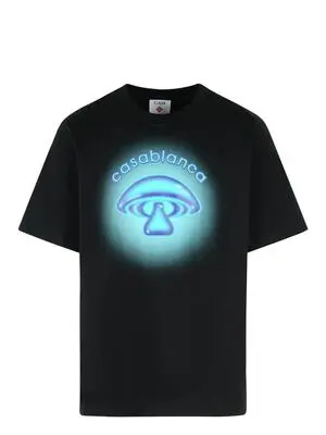 Casablanca Airbrush Mushroom' Cotton T-shirt - Black