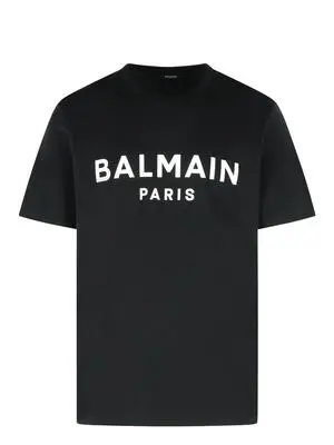 Balmain Balmain Black Cotton T-Shirt Men Black