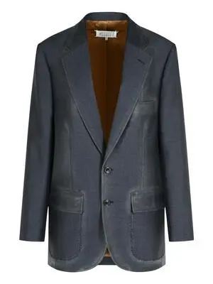 MAISON MARGIELA Wool Blend Blazer - Gray