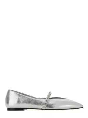 Alexander McQueen Leather Ballerinas - Silver