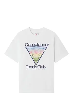 Casablanca Tennis Club Icon Short Sleeve T-shirt - White