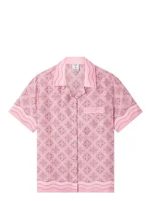 Casablanca Radiating Monogram Silk Shirt - Pink