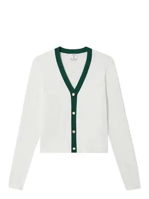 Casablanca Pointelle Monogram Cardigan - Green