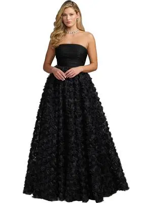 MAC DUGGAL Ieena For Mac Duggal Strapless 3D Rosette Ball Gown