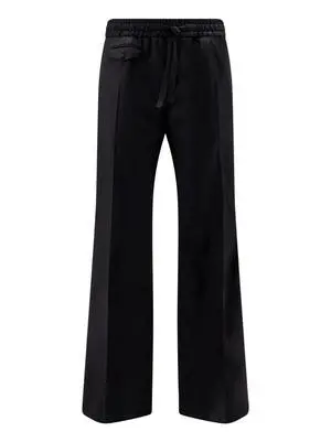 Dolce & Gabbana Virgin Wool Wide Leg Trousers - Multicolor