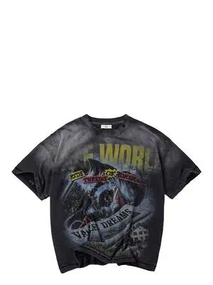 VALE FOREVER Newspaper Tee Shirt - Black