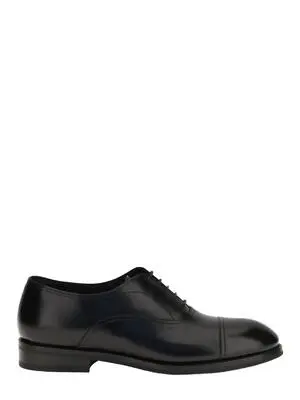 Santoni Leather Lace-up Shoes - Black