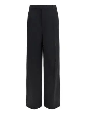 Saint Laurent Fluid Grain De Poudre Pants - Black