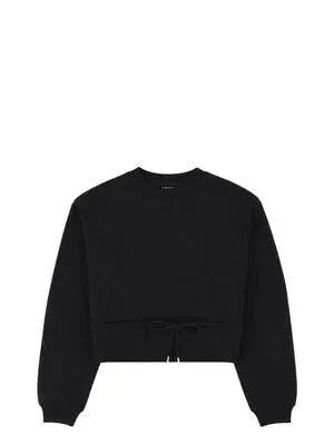 Dries Van Noten Cropped Drawstring Sweatshirt - Black