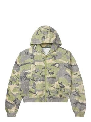 VALE FOREVER Crystal Zip Up Work Jacket - Camo