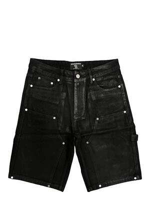 Mixed Emotion Worker Wax Shorts - Black