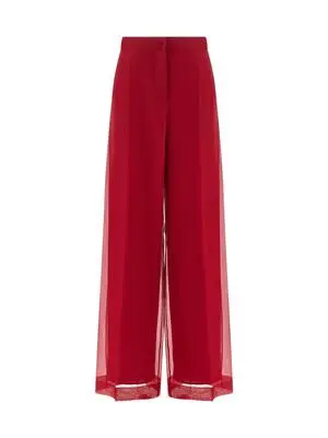 Max Mara Mxeolivi Silk Organza Pants - Red