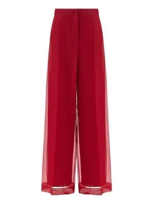 Max Mara Mxeolivi Silk Organza Pants - Red