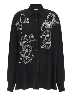 Dries Van Noten Casia Embellished Oversized Shirt - Black