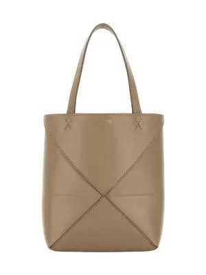 LOEWE Loewe Women Beige Leather Mini Puzzle Fold Handbag