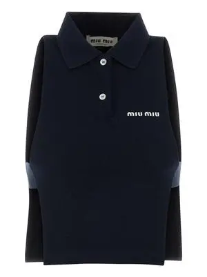 Miu Miu Piquet Polo Shirt - Blue