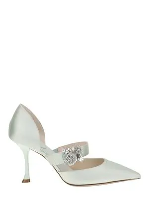 ROGER VIVIER Efflorescence Dorsay Satin Pumps - Green