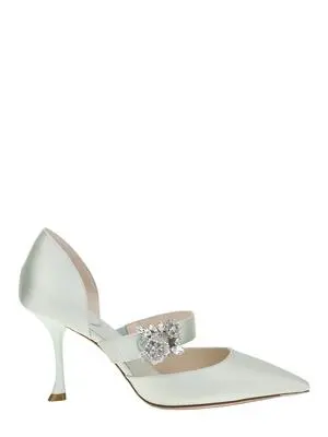 ROGER VIVIER Efflorescence Dorsay Satin Pumps - Green