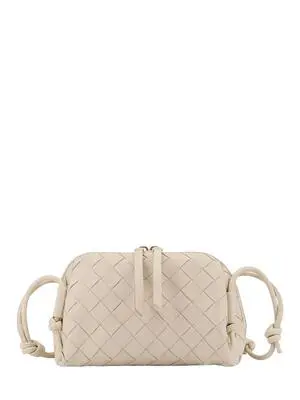Bottega Veneta BOTTEGA VENETA Concert Pouch Leather Crossbody Bag With Intrecciato Motif Multicolor