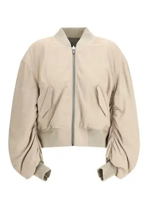 Rick Owens Secchia Flight Bomber In Lamb Leather - Cream