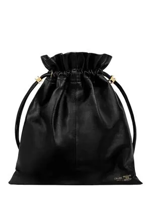 Celine Crystal Leather Crossbody Bag - Black