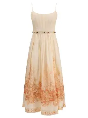 Zimmermann ZIMMERMANN Wanderlust Corset Midi Dress Pink