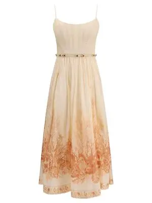 Zimmermann Wanderlust Corset Midi Dress - Pink