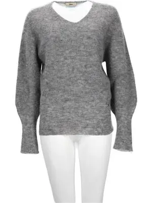 Herno Alpaca Blend V-neck Pullover - Gray