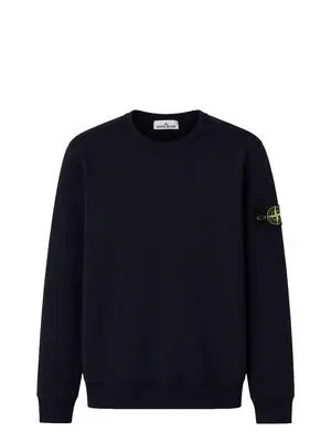 Stone Island Stone Island Men Felpa Con Patch Logo Blue