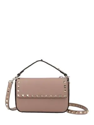 Valentino Garavani Pouch Rockstud In Vitello Granato - Pink