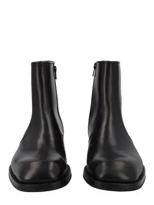 LEMAIRE Calf Leather Ankle Boots - Black