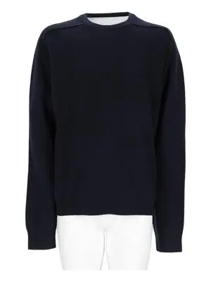 MAISON MARGIELA Virgin Wool Crewneck Sweater - Blue