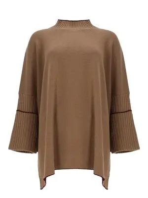 Herno HERNO Virgin Wool Oversized Sweater Brown
