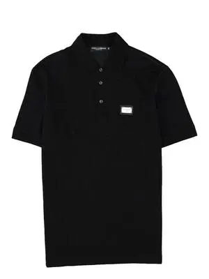 Dolce & Gabbana Polo Con Patch Logo - Black