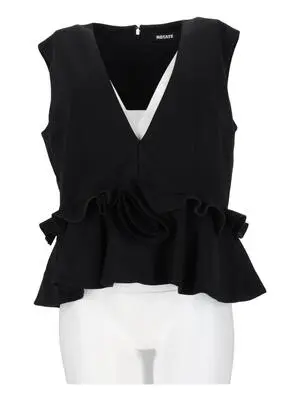 ROTATE BY BIRGER CHRISTENSEN Sleeveless Peplum Top - Black