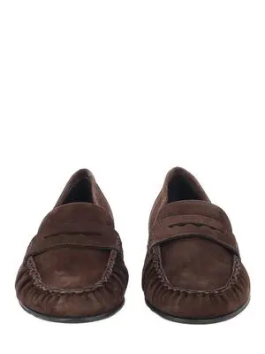 AEYDĒ AEYDE Kid Suede Leather Loafers