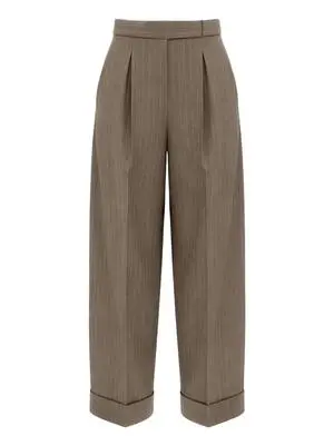 Max Mara Pinstripe Tailored Pants - Brown