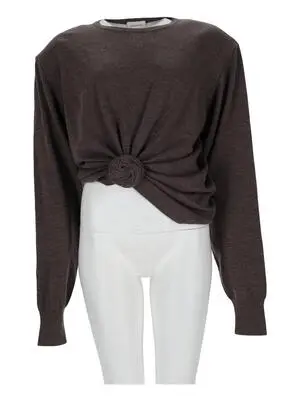 Magda Butrym Wool Knotted Top - Brown