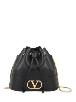 Valentino Garavani Mini Borsa A Secchiello Vlogo Signature - Black
