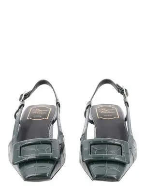 ROGER VIVIER Calfskin Slingback Pumps - Black