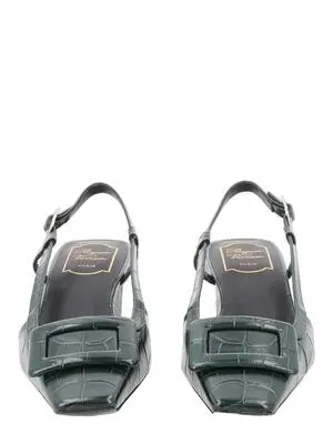 ROGER VIVIER Roger Vivier Calfskin Slingback Pumps Black