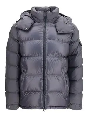 Moncler Maya Short Padded Hooded Jacket Grey