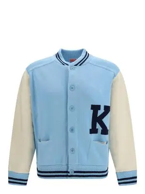 Kenzo Varsity Wool Cardigan - Light Blue