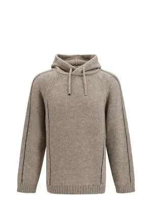Giorgio Armani Alpaca-knit Hooded Sweatshirt - Beige