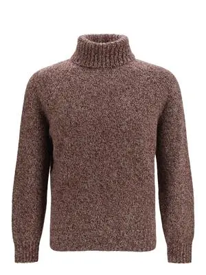 Brunello Cucinelli Wool, Silk, And Cashmere Turtleneck Sweater - Bordeaux